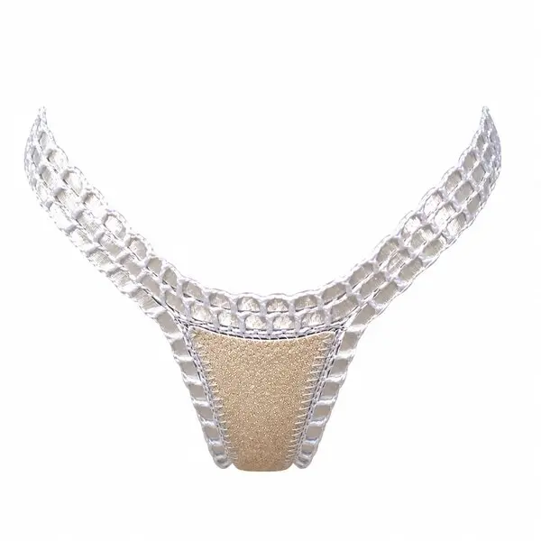 LUXSEA SWIMWEAR Anguilla Lurex Crochet Bikini Bottom - Gold