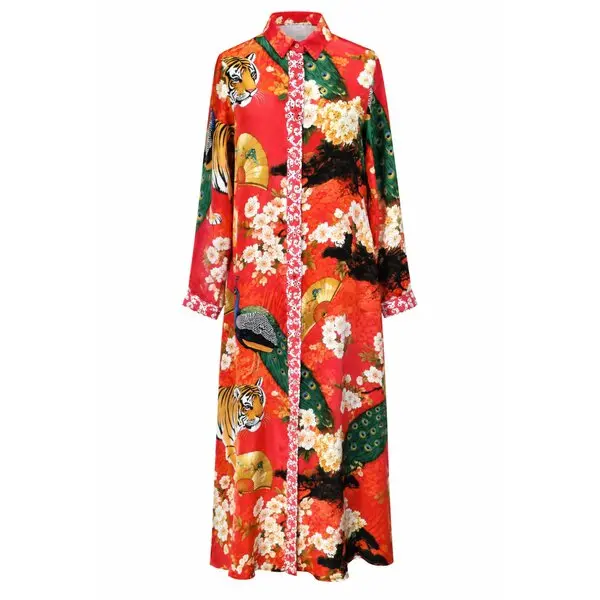 ANNIA LOUISA Kyoto Inspired Shirt Dress - Red