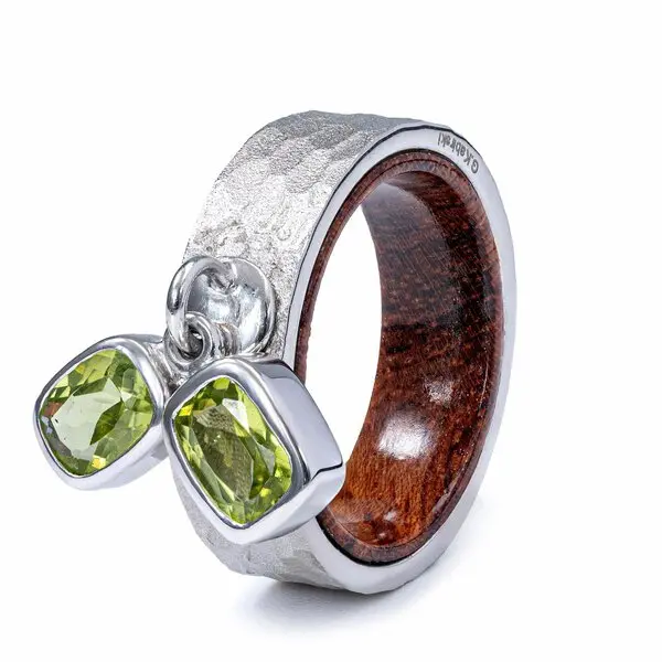 GERMAN KABIRSKI Sylphs Sterling Silver And Rosewood Ring With Peridot - Green