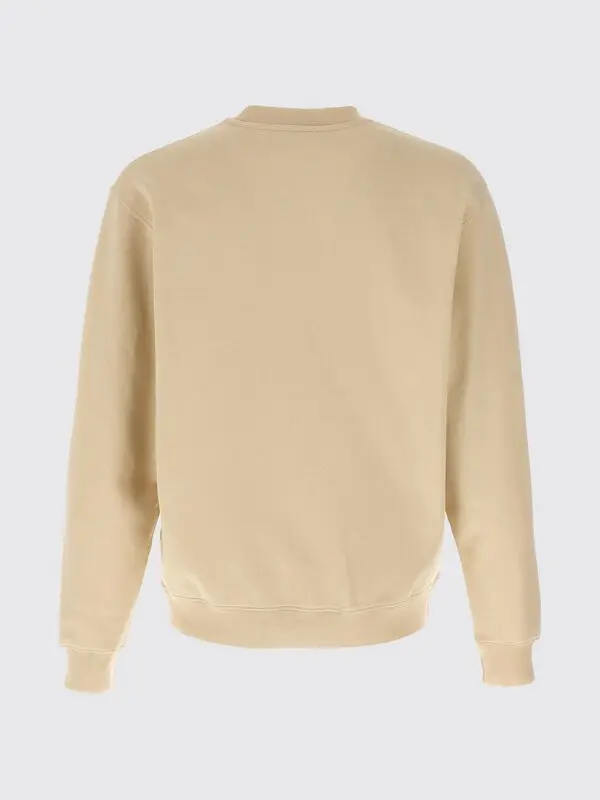 Jacquemus Pure Cotton Crewneck Sweatshirt With Applied Contrast Logo - Beige