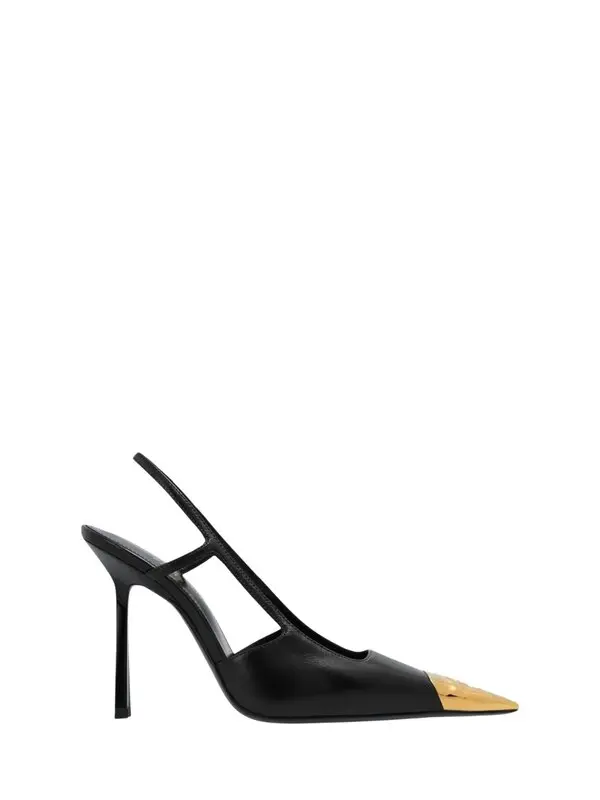 Saint Laurent Metal Toe Stiletto Pumps With Heel Strap
