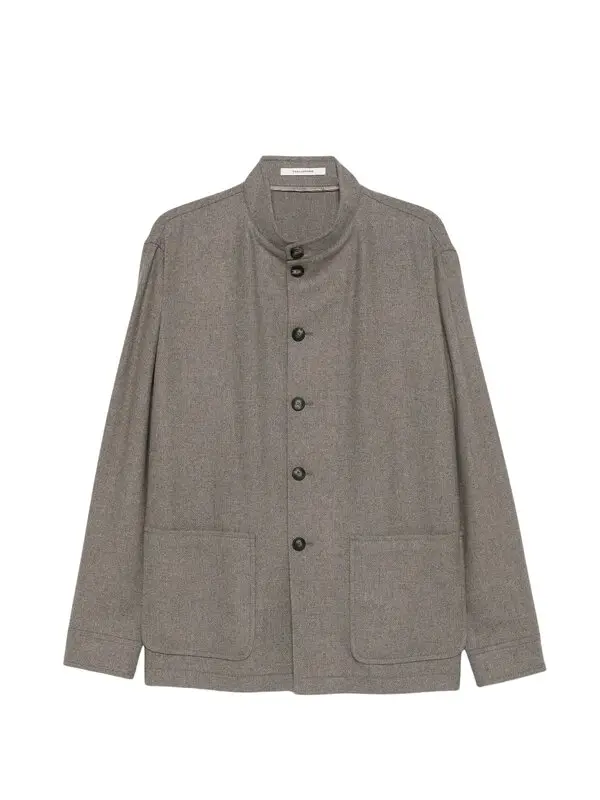 Tagliatore Wool-cashmere Stand Collar Jacket - Grey