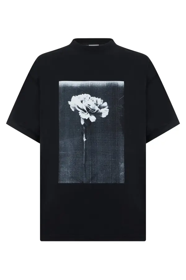 Balenciaga Monochrome Graphic T-shirt With Artistic Front - Black