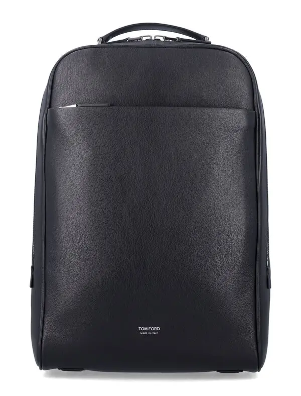 TOM FORD Grain Leather Backpack With Laptop Compartment - Nero