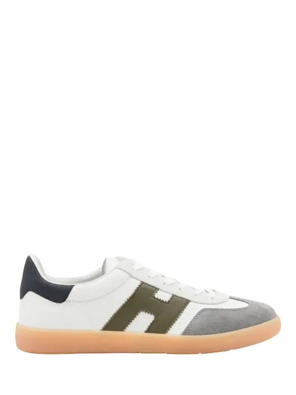 Hogan Leather Low Top Sneakers With Iconic Side Detail - Grey