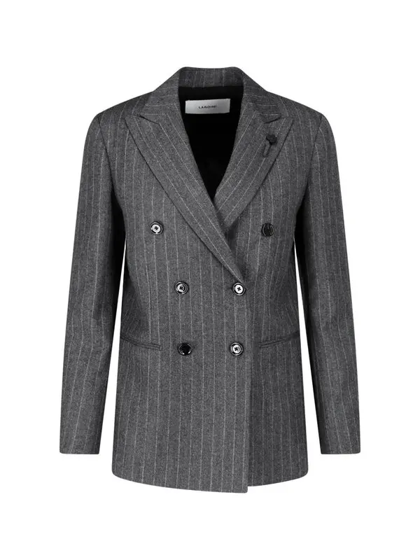 LARDINI Virgin Wool & Metal Detail Jacket