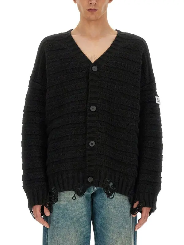 MAISON MARGIELA V-neck Distressed Cardigan