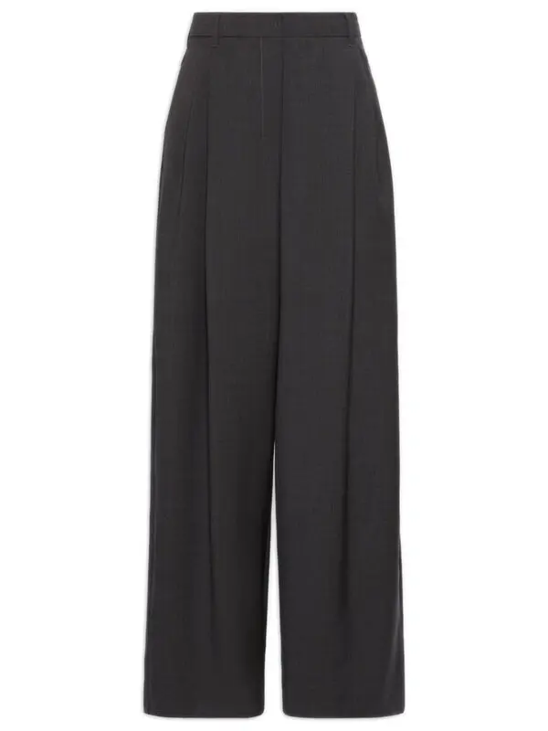 Max Mara Sculpted Wool Trousers - Grigio