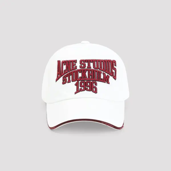 Acne Studios Embroidered Cotton Baseball Cap - White