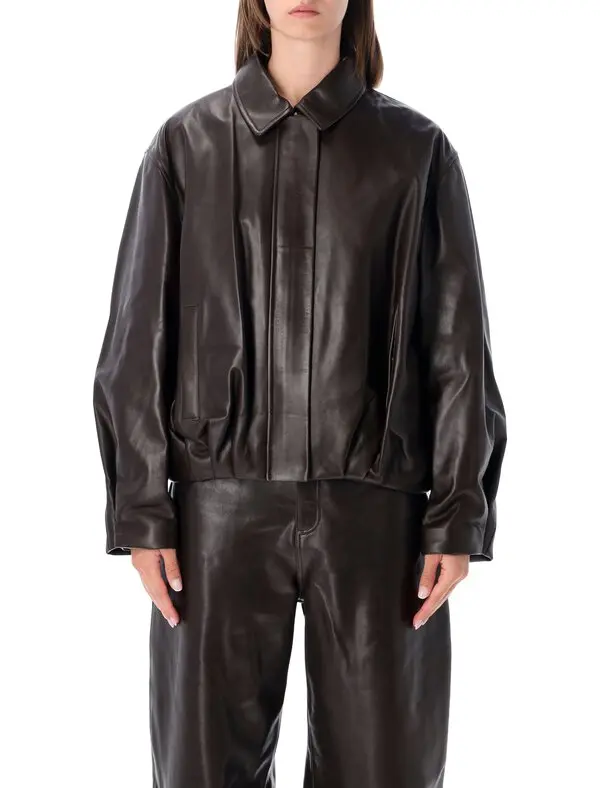 ARMA Leather Bomber Jacket - Coffee Bean