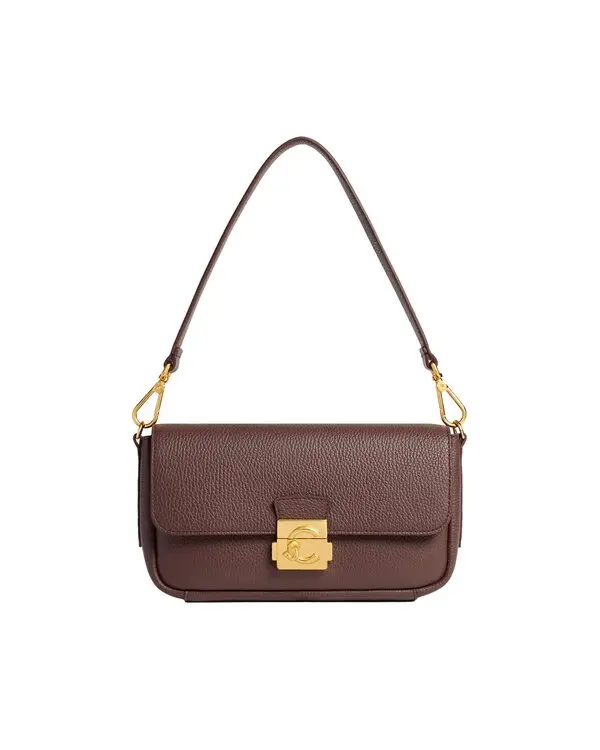 COCCINELLE Mini Bovine Leather Crossbody Bag With Decorative Ribbon Detail - Berry