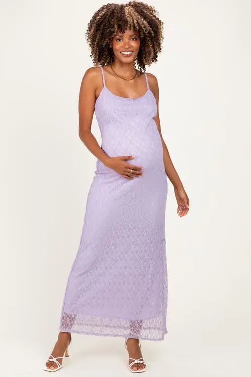 PINKBLUSH Sleeveless Lace Square Neck Maxi Dress