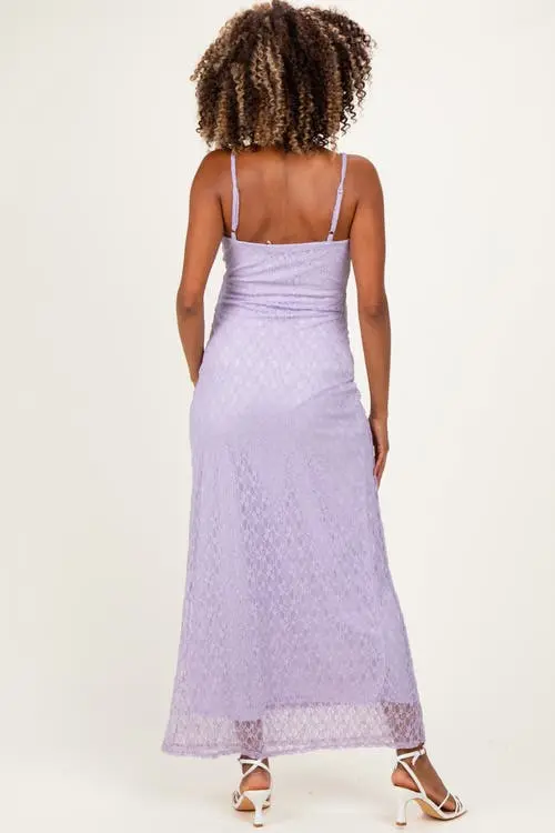 PINKBLUSH Sleeveless Lace Square Neck Maxi Dress