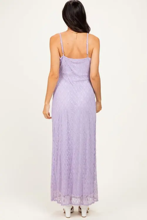 PINKBLUSH Sleeveless Lace Square Neck Maxi Dress