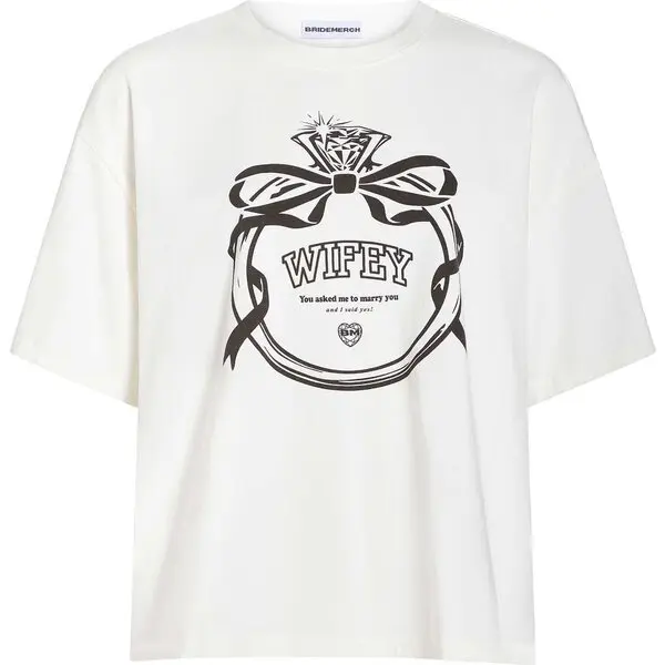 BRIDEMERCH Wifey Ring Oversized Crop Tee