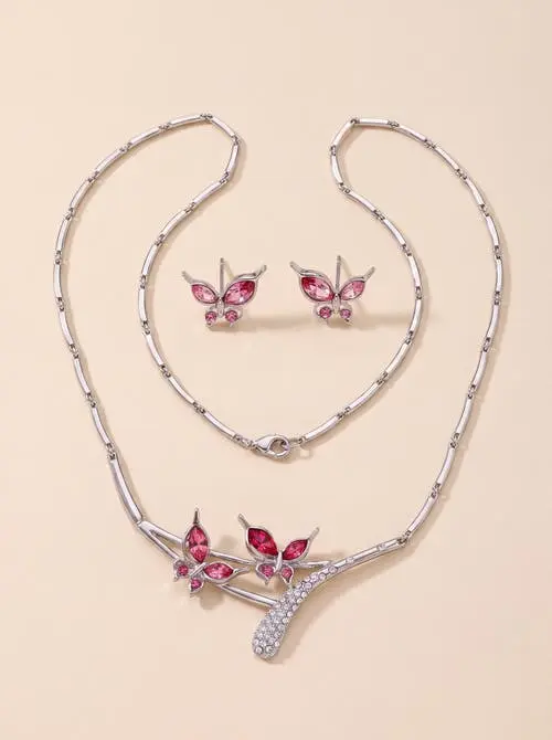 MODENAIRE Butterfly Necklace And Earrings Set