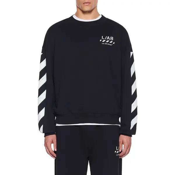 L/AB C/O OFF-WHITE Off-white Diagonal Stripe Graphic Cotton French Terry Sweatshirt