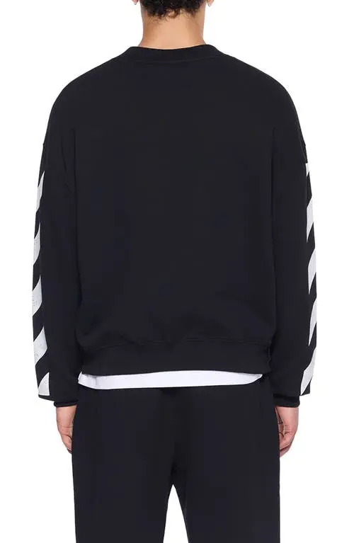 L/AB C/O OFF-WHITE Off-white Diagonal Stripe Graphic Cotton French Terry Sweatshirt