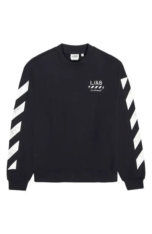 L/AB C/O OFF-WHITE Off-white Diagonal Stripe Graphic Cotton French Terry Sweatshirt