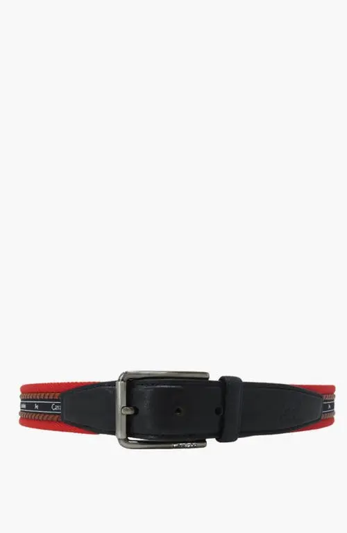 CAVALINHO Woven Fabric And Leather Belt