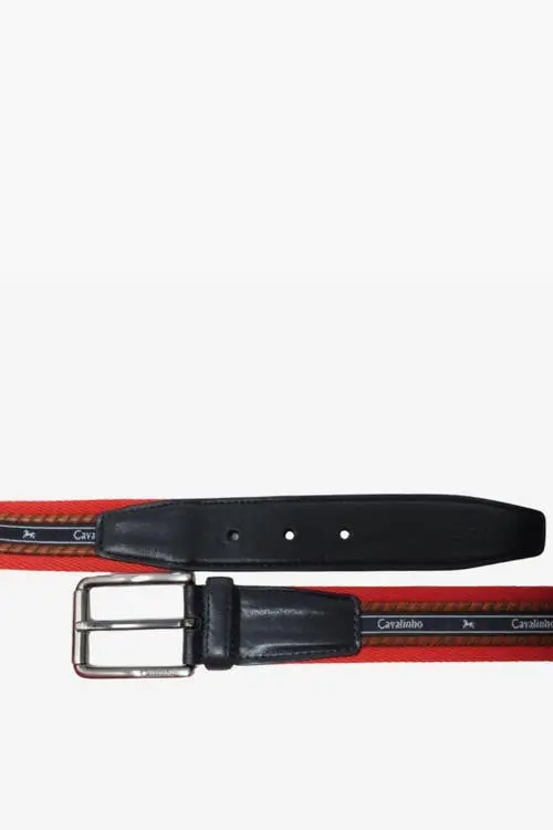 CAVALINHO Woven Fabric And Leather Belt