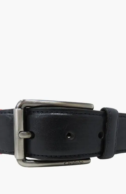 CAVALINHO Woven Fabric And Leather Belt