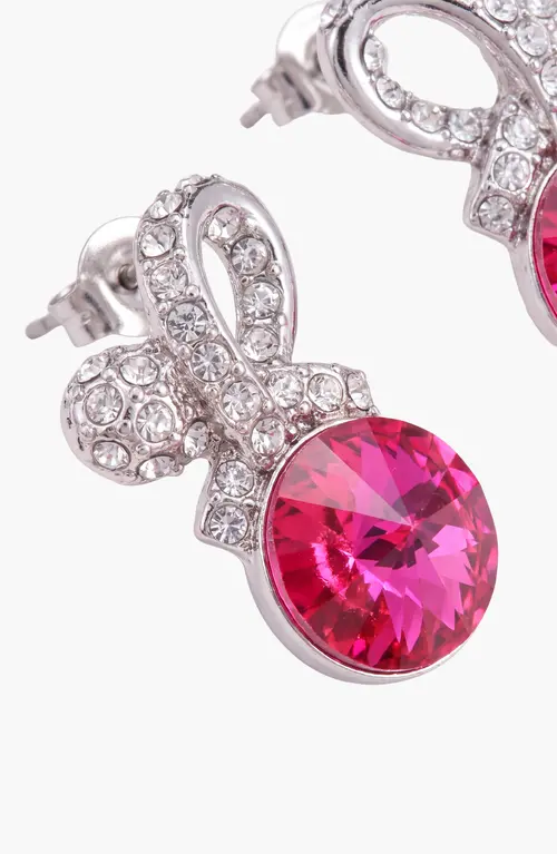 MODENAIRE Crystal Flower Drop Earrings - Pink