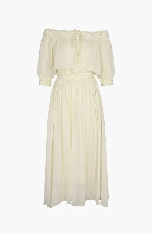 MODENAIRE Off-shoulder Crochet Top And Maxi Skirt Set