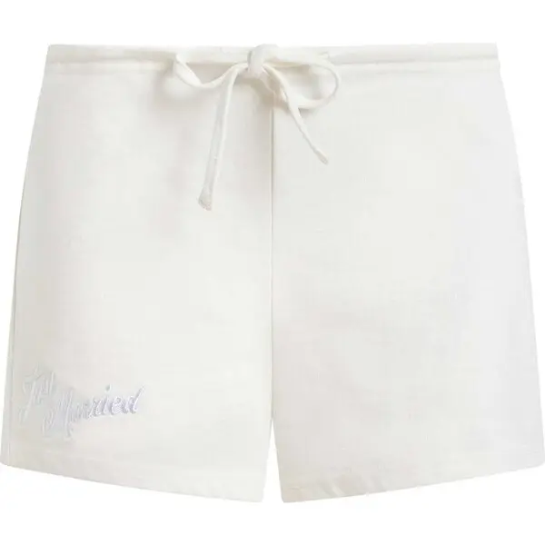 BRIDEMERCH Just Married" Shorts - White