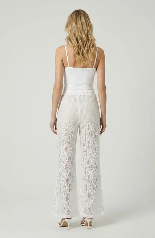 MODENAIRE High Waist Lace Wide Leg Pants With Drawstring