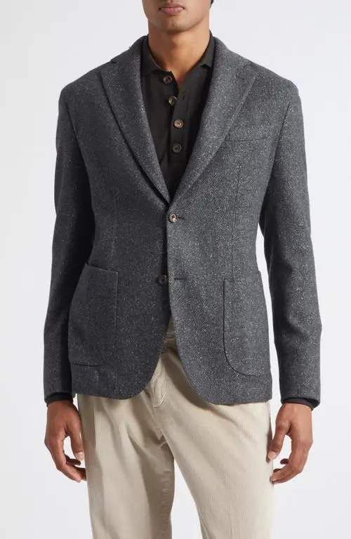 Eleventy Single-breasted Soft Slim Fit Jacket In Cashmere And Silk