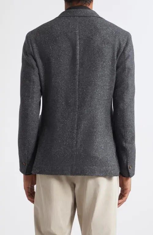 Eleventy Single-breasted Soft Slim Fit Jacket In Cashmere And Silk
