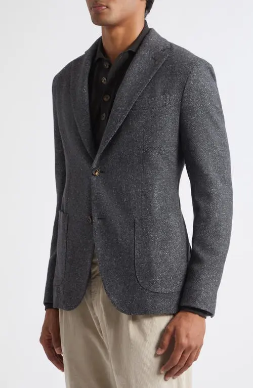 Eleventy Single-breasted Soft Slim Fit Jacket In Cashmere And Silk