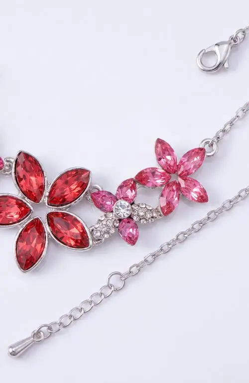 MODENAIRE Floral Crystal Statement Necklace