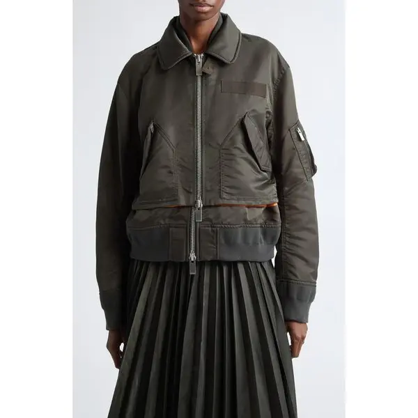 Sacai Layered Nylon Twill Bomber Jacket