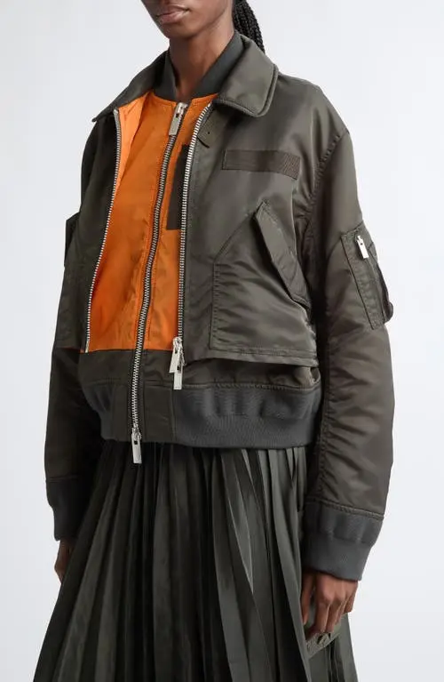 Sacai Layered Nylon Twill Bomber Jacket
