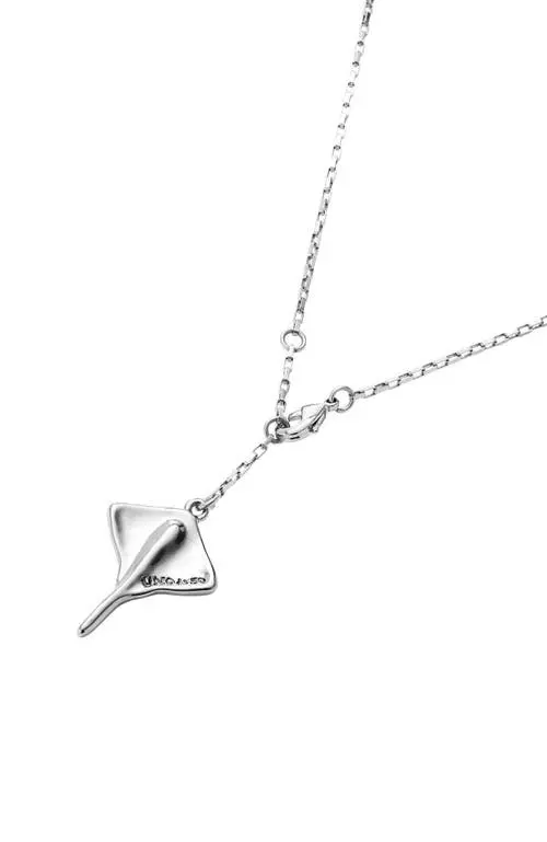 UNODE50 Sterling Plated Manta Ray Pendant Necklace