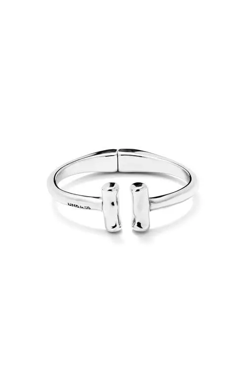 UNODE50 Rigid Sterling-plated Bracelet With Two Tubes - Silver
