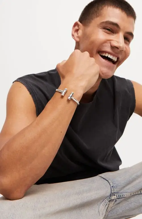 UNODE50 Rigid Sterling-plated Bracelet With Two Tubes
