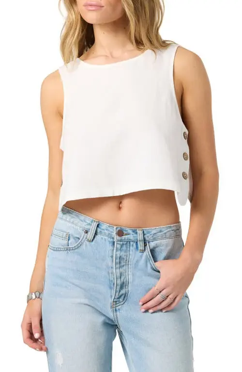 O'Neill Sanders Side Button Crop Tank - White