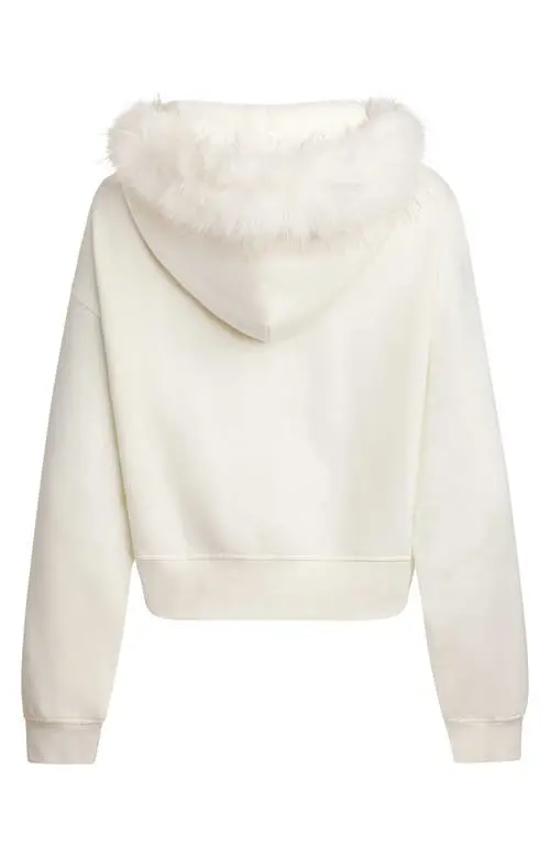 BRIDEMERCH Happily Ever Après Fur Zip Cropped Hoodie