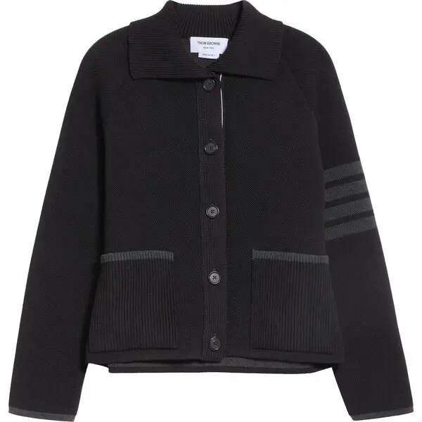 Thom Browne Double Face Pique Stitch Cardigan