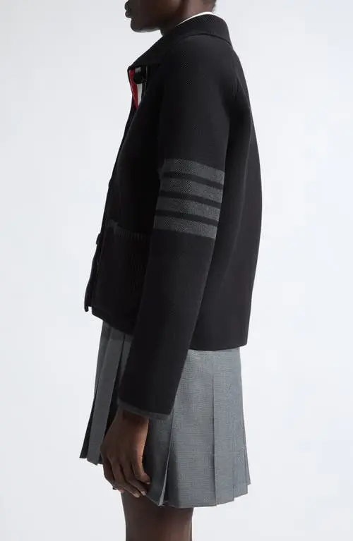 Thom Browne Double Face Pique Stitch Cardigan
