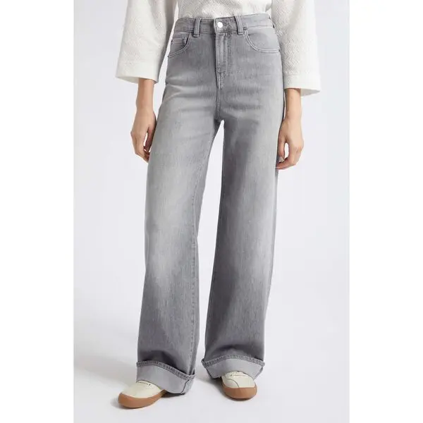 Emporio Armani Wide Leg Denim Pants - Grey