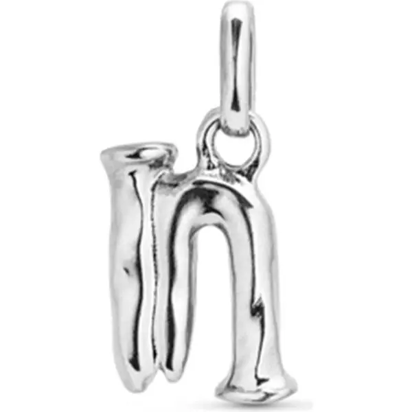 UNODE50 Sterling -plated Letter 'n' Charm