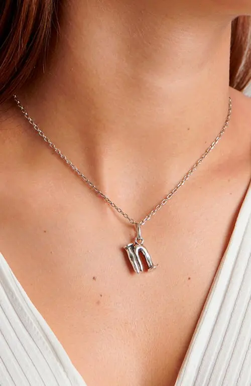 UNODE50 Sterling -plated Letter 'n' Charm