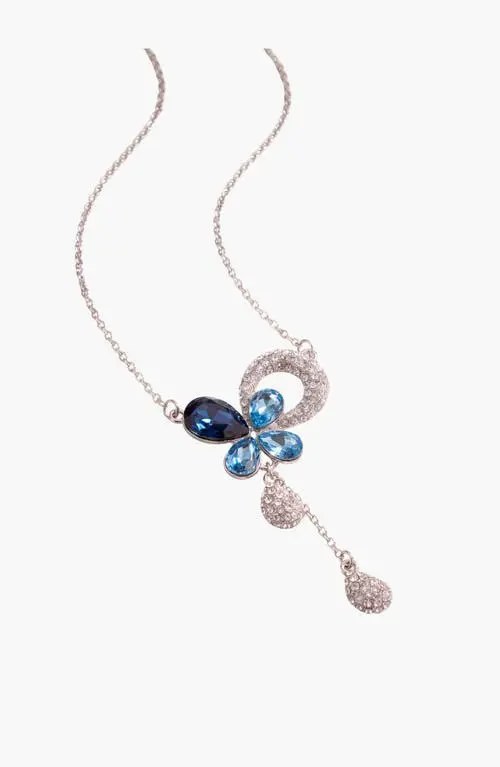 MODENAIRE Teardrop Crystal Pendant Necklace