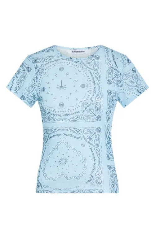 BRIDEMERCH Bandana Print Mesh Baby Tee