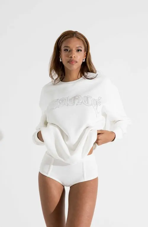BRIDEMERCH Fiancé Rhinestone Crewneck