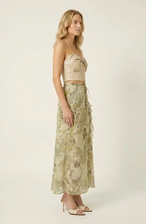 MODENAIRE Midi Ruffle Skirt - Beige